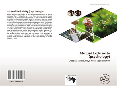 Mutual Exclusivity Psychology 978 613 5 62337 6 6135623370