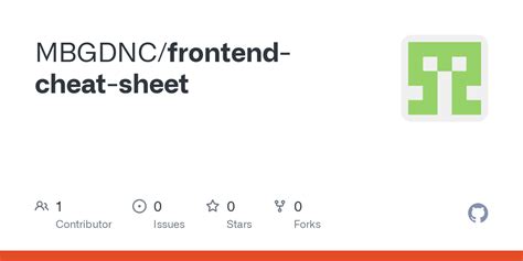 Github Mbgdncfrontend Cheat Sheet