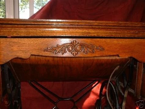 1900s Vintage Burdick Treadle Sewing Machine Old Oak 26971591