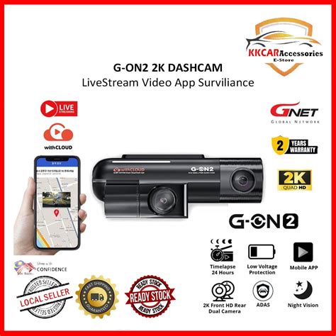 Gnet G On2 2k Qhd Dashcam With Cloud Livestream Video Car Recorder 24