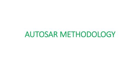 AUTOSAR Methodology YouTube