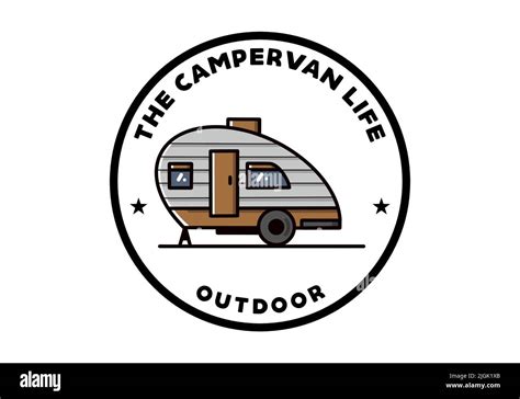 Vintage Illustration Design Of Teardrop Camper Stock Vector Image And Art