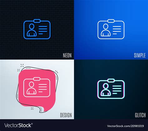 Id Card Line Icon User Profile Sign Royalty Free Vector