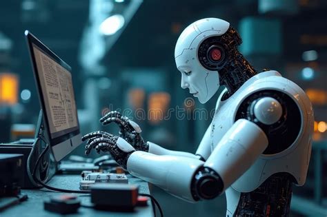 Robotic Cognitive System In Motion Stock Illustration Illustration Of System Computer 375309680