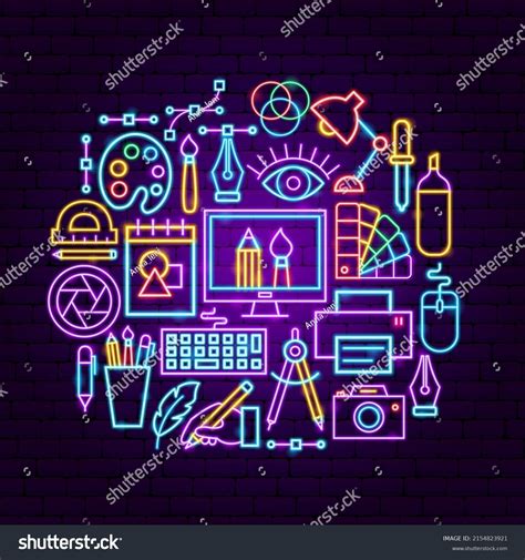 Designer Neon Concept Vector Illustration Graphics Stock Vector Royalty Free