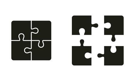 Assemble And Disassemble Jigsaw Solid Symbol Puzzle Pieces Match