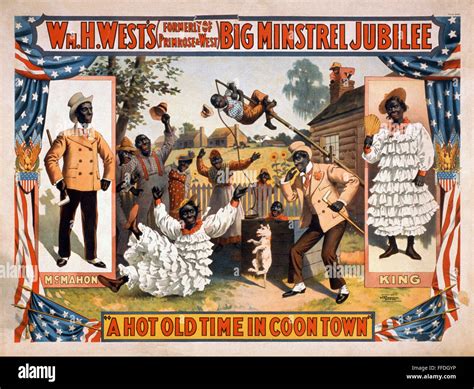 Minstrel Show 1898 Na Hot Old Time In Coon Town Poster For