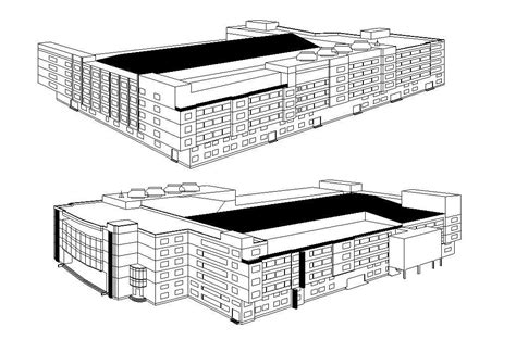 Factory Building Elevation Design Autocad File