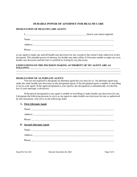 Free Printable Medical Power Of Attorney Form Texas