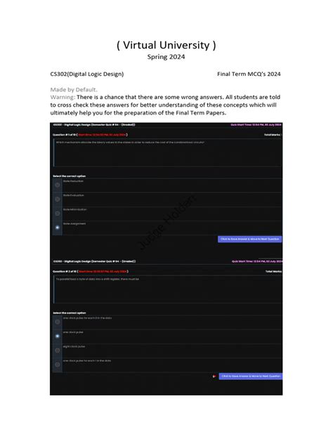 Cs302 Final Term Spring 2024 Latest Mcqs Pdf