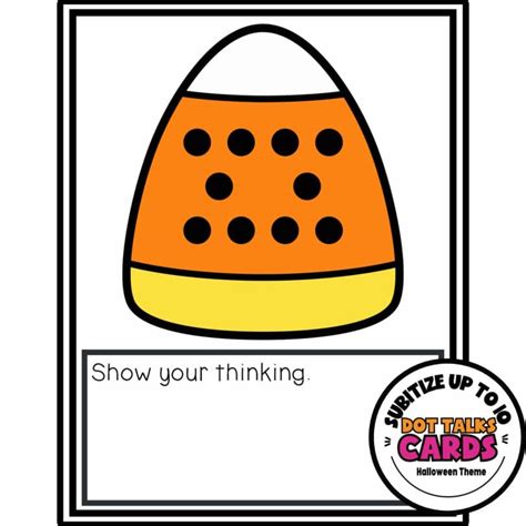 Dot Talks Subitizing Within 10 Cards Halloween Candy Corn Theme