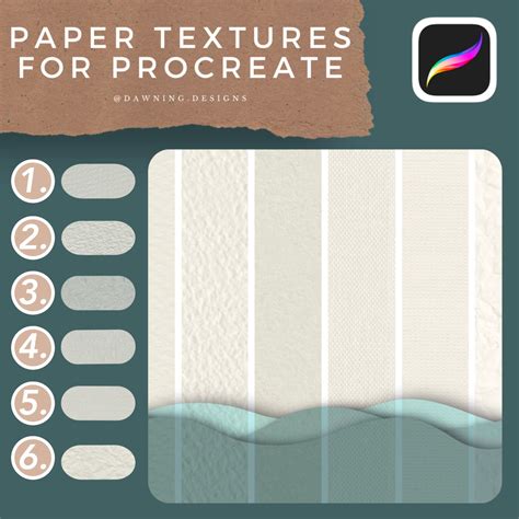 6 Paper Canvas Textures Procreate Brushes For Procreate Digital Brush Watercolor Paper