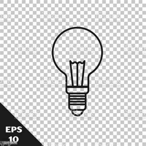 투명 한 배경에 격리 아이디어 아이콘의 개념과 검은 선 전구 에너지와 아이디어 기호입니다 영감 개념 벡터 일러스트레이션 0명에 대한 스톡 벡터 아트 및 기타 이미지 Istock