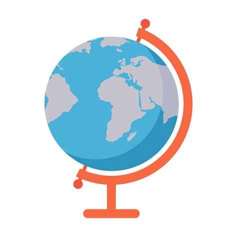 Globe On Stand Flat Icon For Web Simple Earth Globe Design Globus Map Web Icon Isolated On