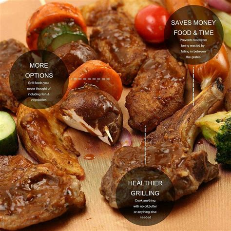 Bbq Grill Mat Copper Non Stick Barbecue Baking Lin Vicedeal