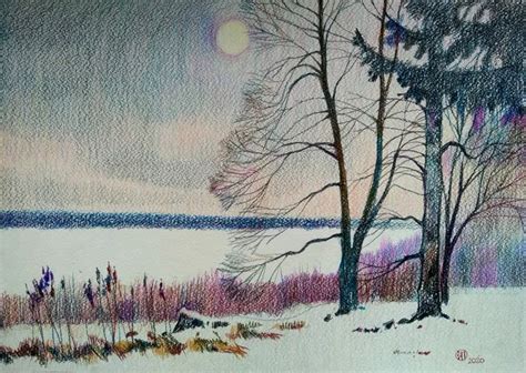 Paskoart в 2024 г Пейзажи Рисунки цветными карандашами Акварельные пейзажи