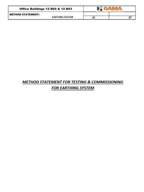 Ms For Testing And Commissioning Of Earthing System Pdf Electrical Resistance And Conductance
