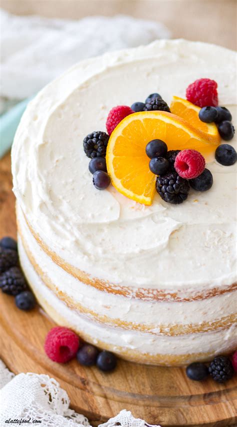 Mixed Berry Orange Naked Cake A Latte Food
