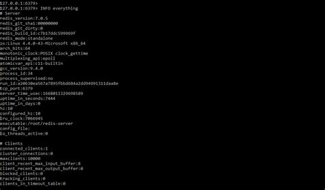 redis info redis server info command with server and clients section