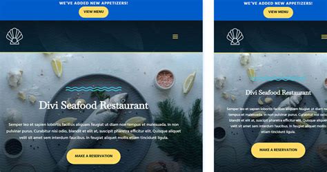 Free Divi Header And Footer Templates For Seafood Restaurant Layout Pack