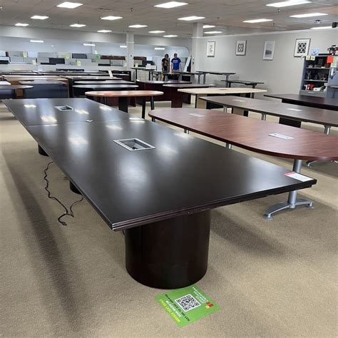 16 Ft X 54 Jsi Espresso Veneer And Silver Rectangle Conference Table Office Furniture