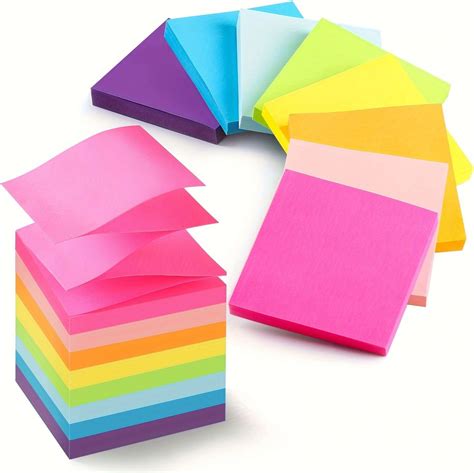 Sticky Notes Set 3in X 3in Post It Notes 100 Sheets Pad 8 Pads