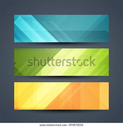 Set Colorful Abstract Beautiful Web Header Stock Vector Royalty Free 494870056