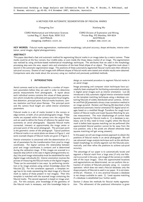 Pdf A Method For Automatic Segmentation Of Fiducial Marks