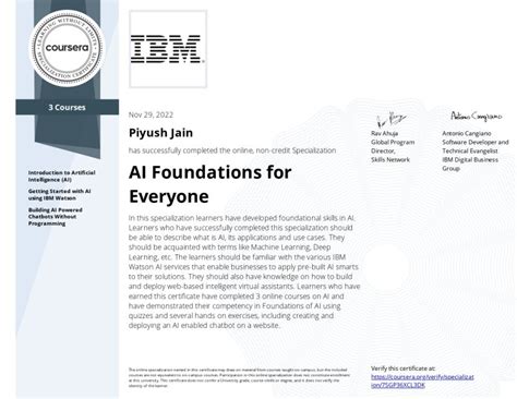 Piyush Jain On Linkedin Aiforeveryone Ibm Coursera Artificialintelligence Chatbot…