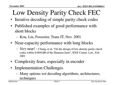 Ppt Ldpc Fec For Ieee 80211n Applications Powerpoint Presentation Free Download Id3299110
