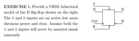 solved exercise 1 provide a vhdl behavioral model of the d