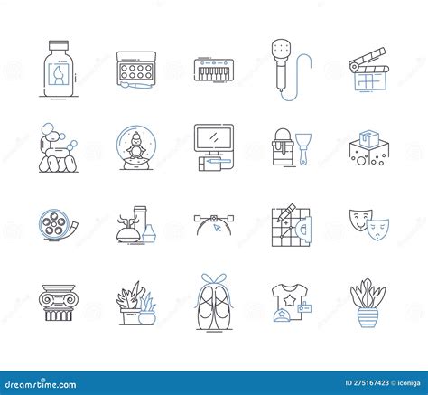 Creative Professions Outline Icons Collection Artist Photographer Designer Architect Writer