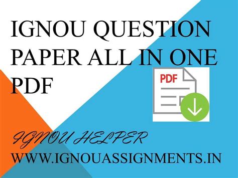 IGNOU PREVIOUS QUESTION PAPERS IGNOU Solved Assignment