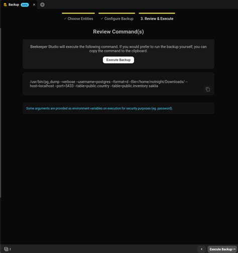 Backup Restore Beekeeper Studio Documentation
