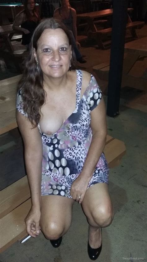 On Behind The Bar On The Back Deck Doing Some Public Flashing For My Hubby