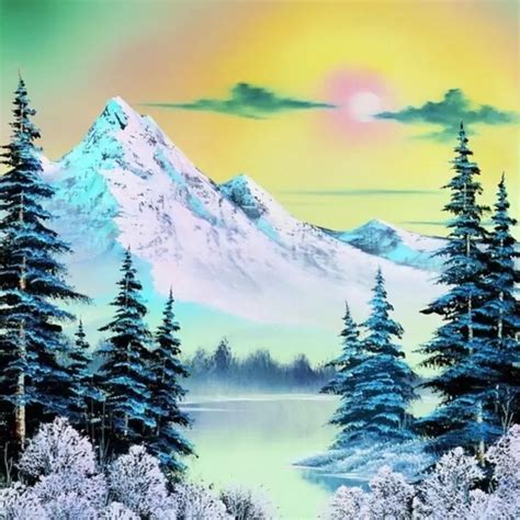 خرید و قیمت نقاشی روی بوم طرح منظره از غرفه نقاشی روی بوم با شیوه باب راس