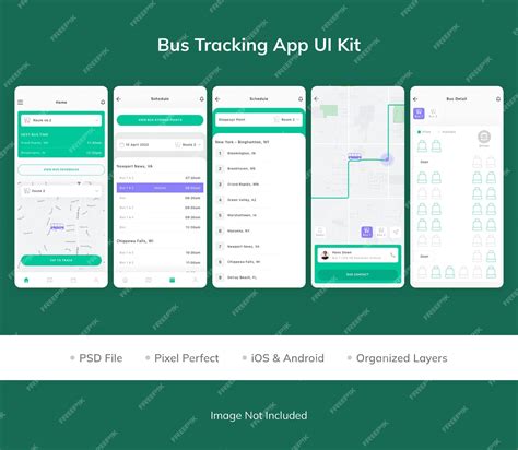 Premium Psd Bus Tracking App Ui Kit