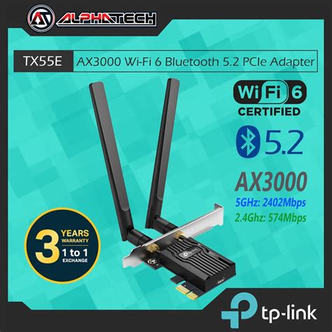 Tp Link Archer Tx E Ax Wi Fi Bluetooth Pcie Adapter Year Warranty Shopee Malaysia