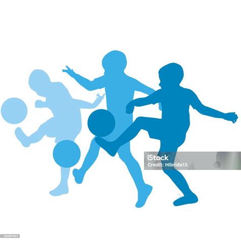 공을 차는 축구 선수 소년의 실루엣 세트 Championship에 대한 스톡 벡터 아트 및 기타 이미지 Championship 경기 스포츠 경쟁 Istock