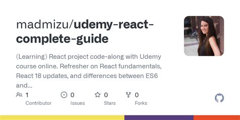 Github Madmizuudemy React Complete Guide Learning React Project Code Along With Udemy