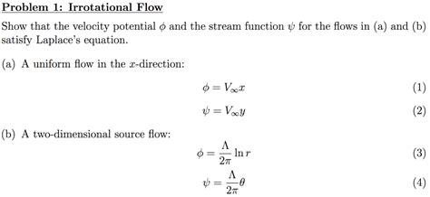 Solved Problem 1 Irrotational Flow Show That The Velocity