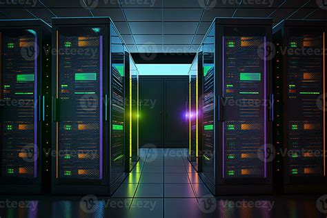 Server Racks In Computer Network Security Server Room Data Center Ai Generated 23466373 Stock