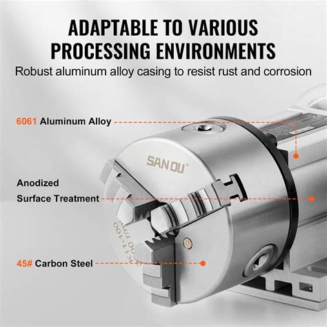 vevor dividing head k11 100mm 3 jaw chuck cnc router milling machine