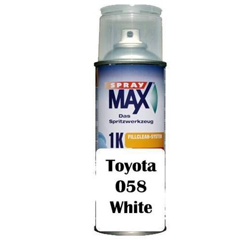 Automotive Touch Up Spray Can For Toyota 058 White Factory Colour