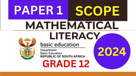2024 Scope Mathematical Literacy Grade 12 Scope Paper 1 Thundereduc Youtube