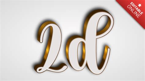 2d White Gold Text Effect Generator