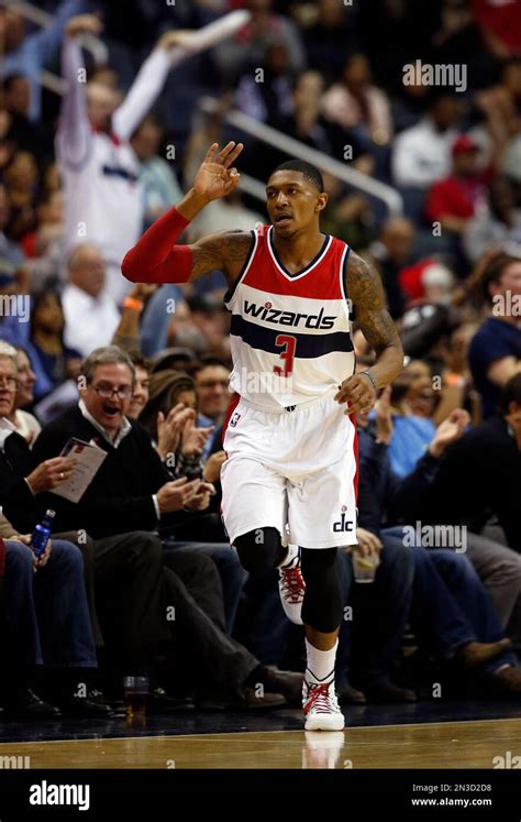 Washington Wizards Guard Bradley Beal 3 Celebrates His Three Point