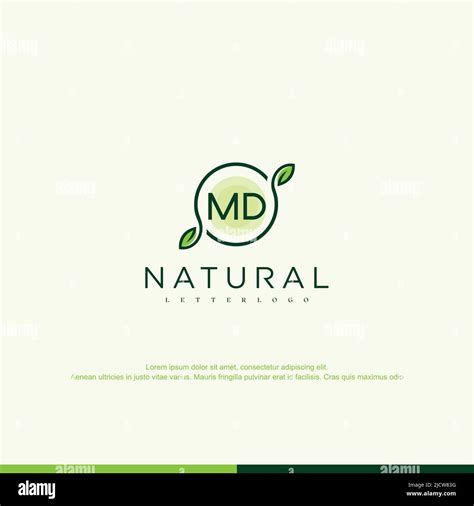 MD Initial Natural Logo Template Vector Stock Vector Image Art Alamy
