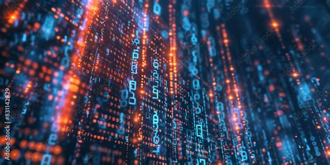 A Digital Big Data And Binary Data Flow Or Stream Background With