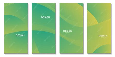 Premium Vector Brochures Set With Simple Modern Green Wave Abstract Background Vector